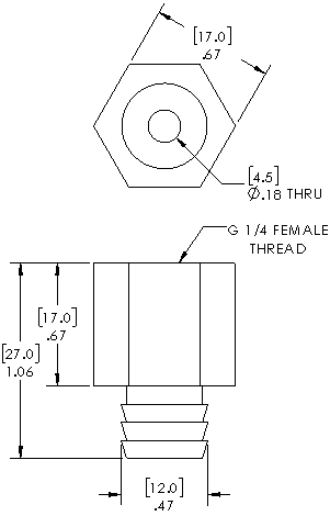 VacMotion USA product: 00 08 21 - G1/4 female suction cup support