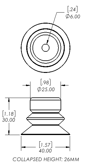 VacMotion USA product: 15B.040.004.02 - 40mm single bellows silicone ...
