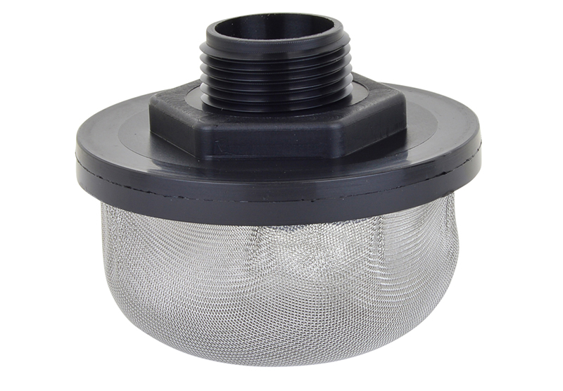 VacMotion USA product: 20500 - 1 MNPT Nylon suction line strainer, 40 mesh