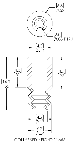 VacMotion USA product: 25B.004.002.01 - 4.2mm 2.5 bellows NBR suction cup