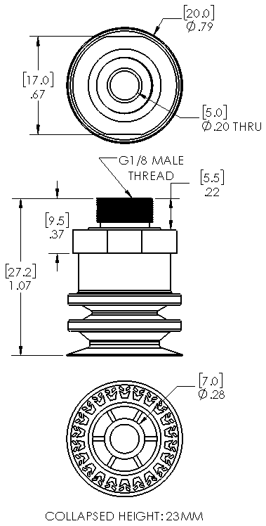 VacMotion USA product: 25B.020.006.02-W-G18M - 20mm 2.5 bellows ...