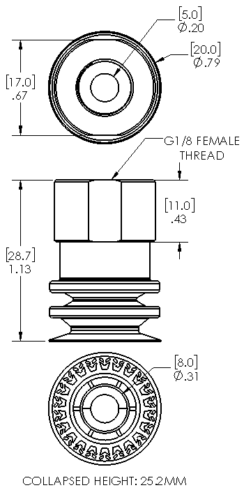 VacMotion USA product: 25B.025.003.02-W-G18F - 25mm 2.5 bellows ...