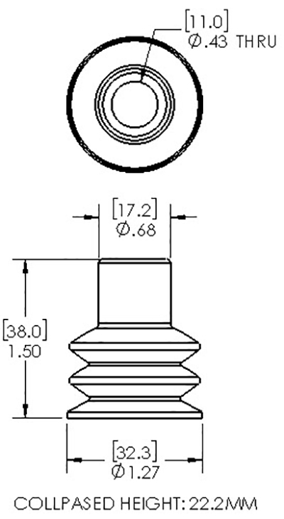 VacMotion USA product: 25B.032.100.02 - 32mm 2.5 bellows FDA Silicone ...