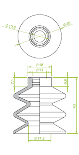 VacMotion USA product: 25B.040.004.02BL-G14M - 40mm 2.5 Bellows ...