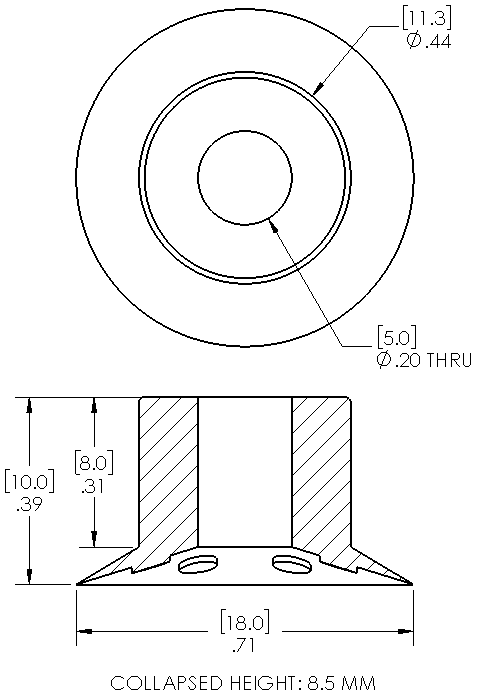 VacMotion USA product: F18-10-SIR-MD - 18mm flat reinforced Silicone ...