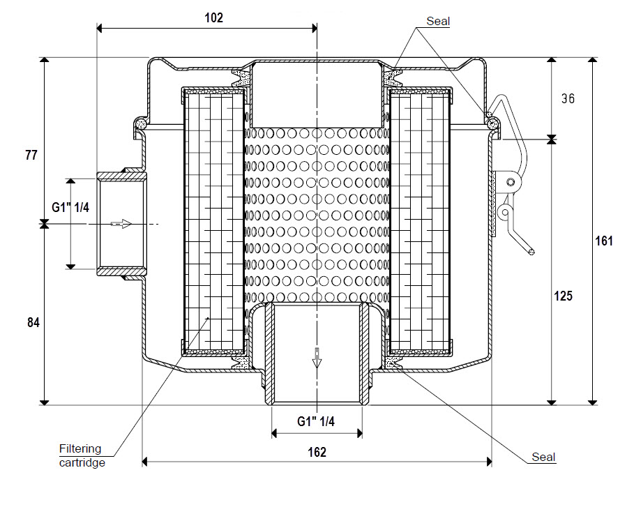 VacMotion USA product: FC 40 - Metal housing vacuum filter G1-1/4 ...