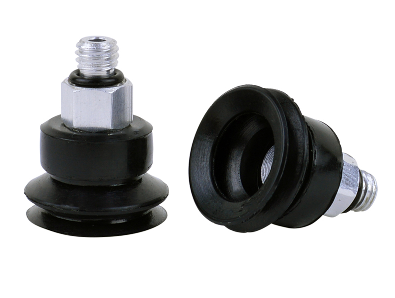 VacMotion USA product: PB15-NBR-M5 - 15mm short bellows NBR suction cup with M5 male fitting