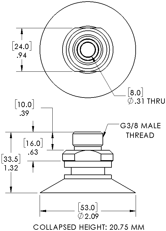 VacMotion USA product: PF50-SIT-G38MS - 53mm flat FDA Silicone suction ...