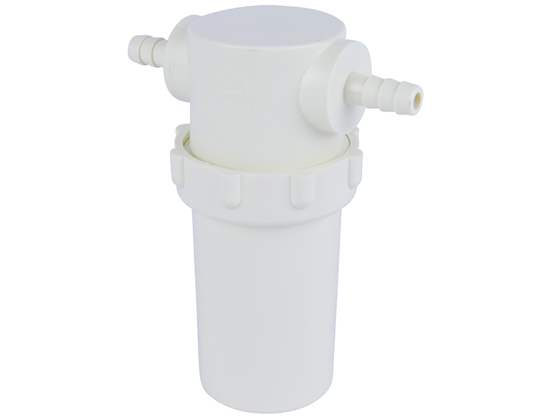 VacMotion USA product: PLS-M14B-NNE-250 - 1/4 Mini barb strainer. Nylon ...