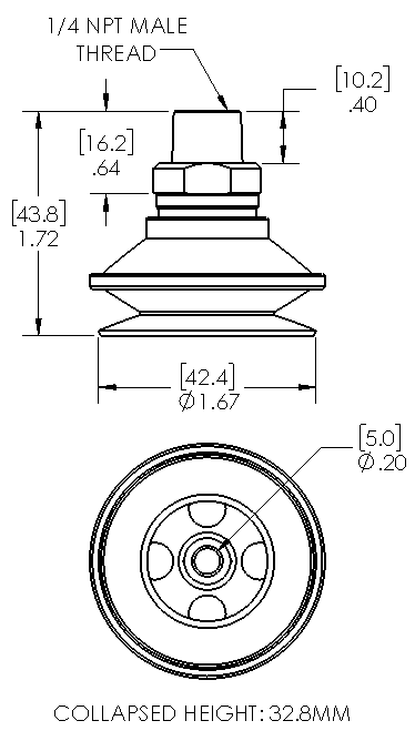 VacMotion USA product: PSB40-SIT-14MS - 40mm single bellows translucent ...