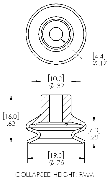 VacMotion USA product: SB20-SIT - 19mm single bellows FDA Silicone ...
