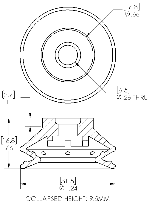 VacMotion USA product: SB30P-3060 - 32mm single bellows dual durometer ...