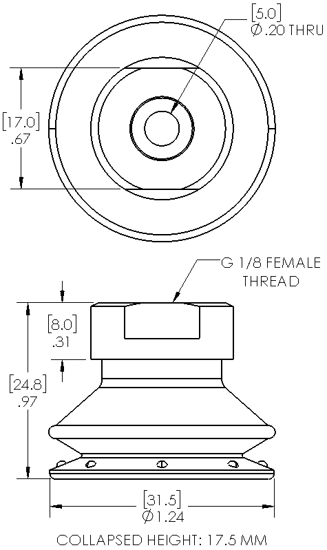 VacMotion USA product: SB30P-3060-G18FS - 32mm single bellows dual ...