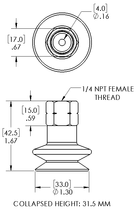VacMotion USA product: SB33-SIT-14F - 33mm single bellows FDA Silicone ...