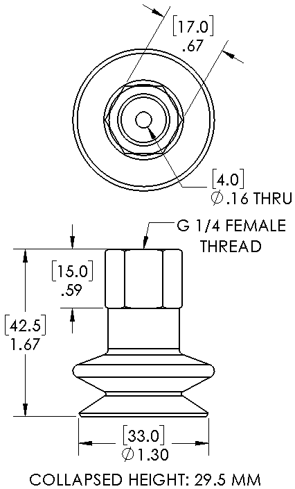 VacMotion USA product: SB33-SIT-G14F - 33mm single bellows FDA Silicone ...