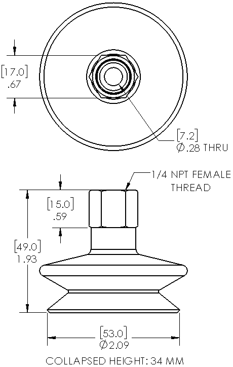 VacMotion USA product: SB53-SIT-14F - 53mm single bellows FDA Silicone ...