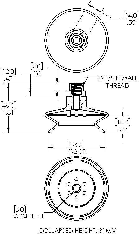 VacMotion USA product: SB53-SIT-G18F - 53mm single bellows FDA Silicone ...