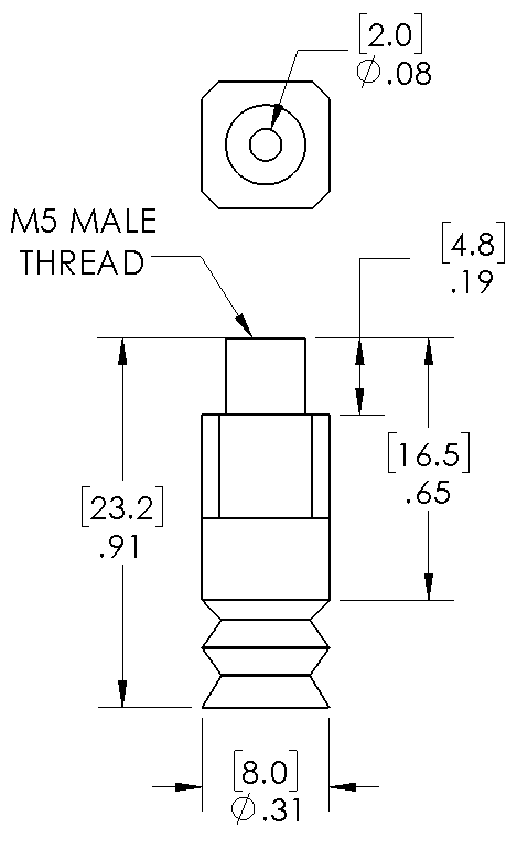 VacMotion USA product: VASB-8-SI-M5 - 8mm single bellows Silicone ...
