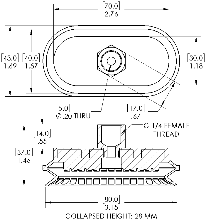 VacMotion USA product: VES4080B - 40mm x 80mm oval bellows BENZ rubber ...