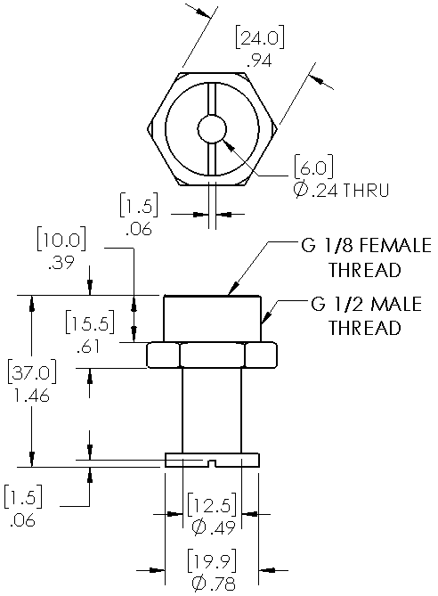VacMotion USA product: VHS18/VHS18-12M - G1/2 male X G1/8 female ...