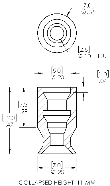 VacMotion product: V-ZP06US - 6mm flat silicone suction cup