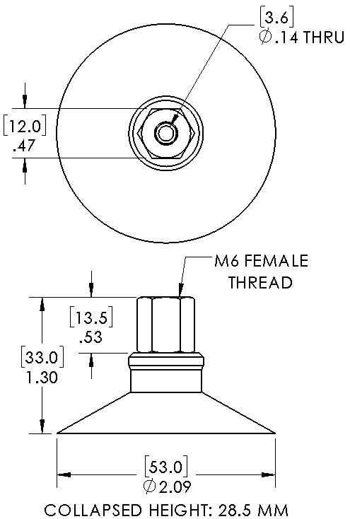 VacMotion USA product: V-ZPT50US-M6F - 53mm flat universal Silicone ...